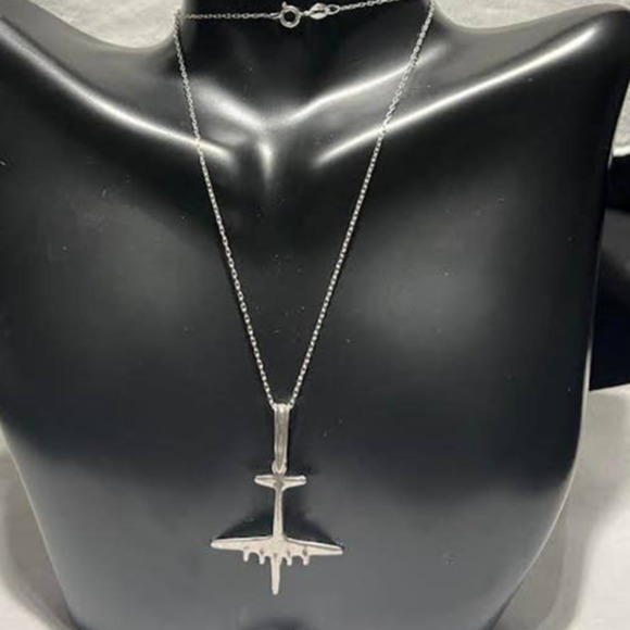 Vintage | Jewelry | Vintage 925 Sterling Silver Airplane Pendant With A ...